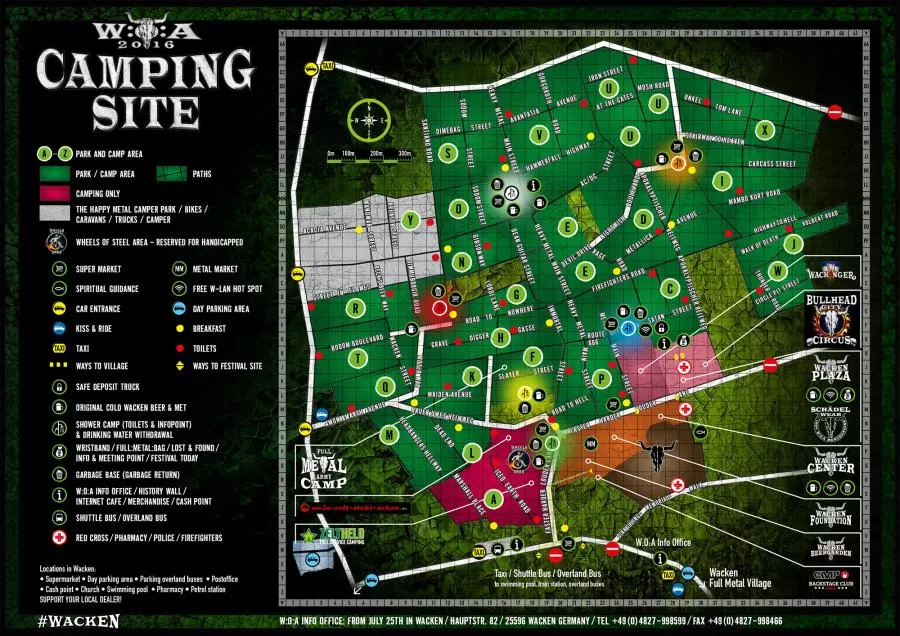 Wacken Open Air 2016 - Camping Map | Concerts-Metal