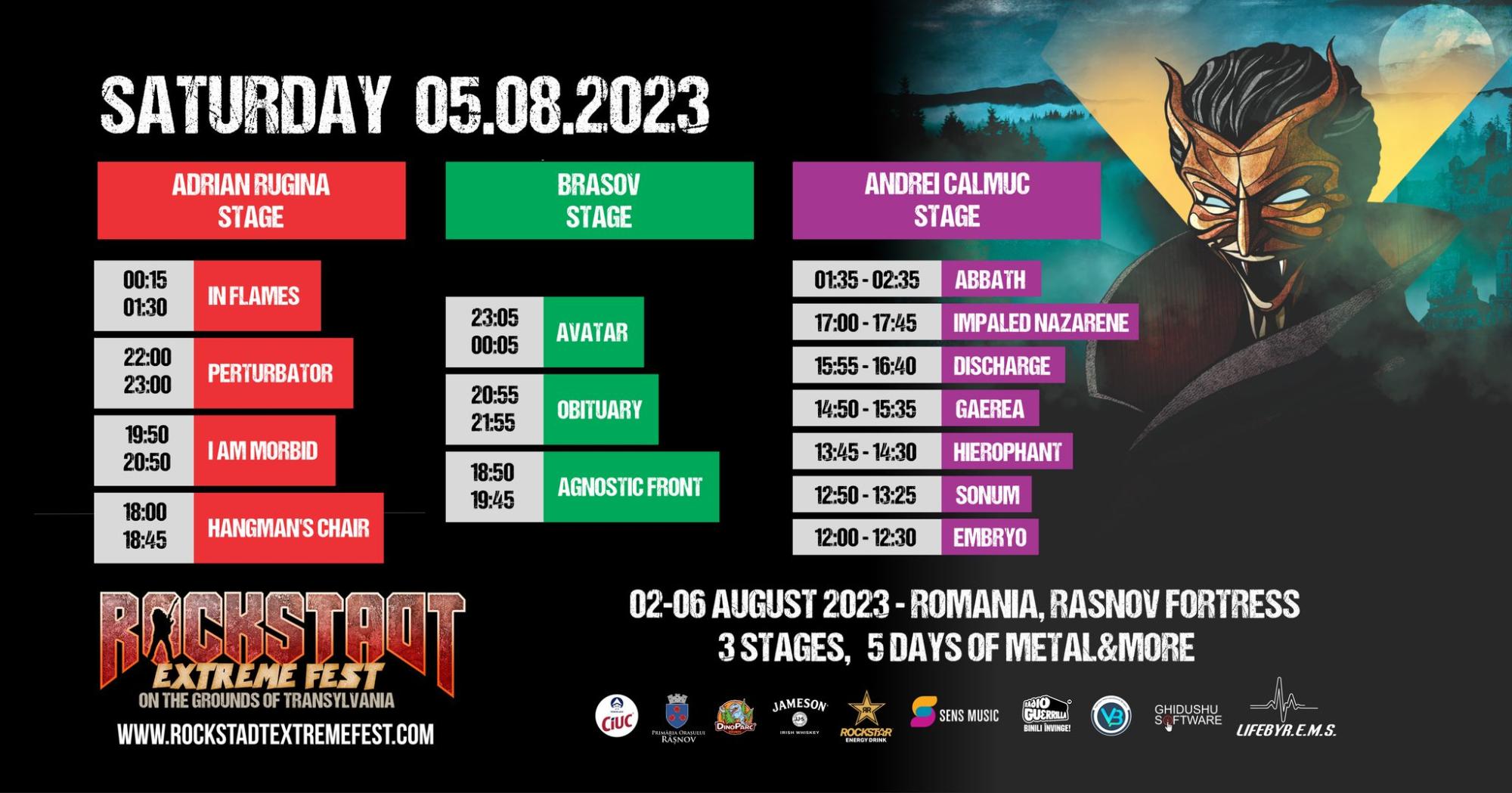 Rockstadt Extreme Fest 2023 - Ablauf/Zeitplan