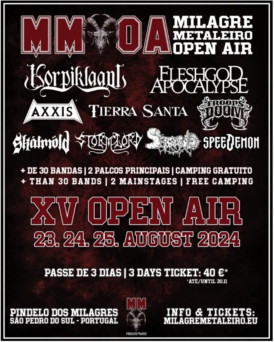 Milagre Metaleiro Open Air 2024 - 23/08/2024 (3 Tage) - Pindelo Dos Milagres - Portugal