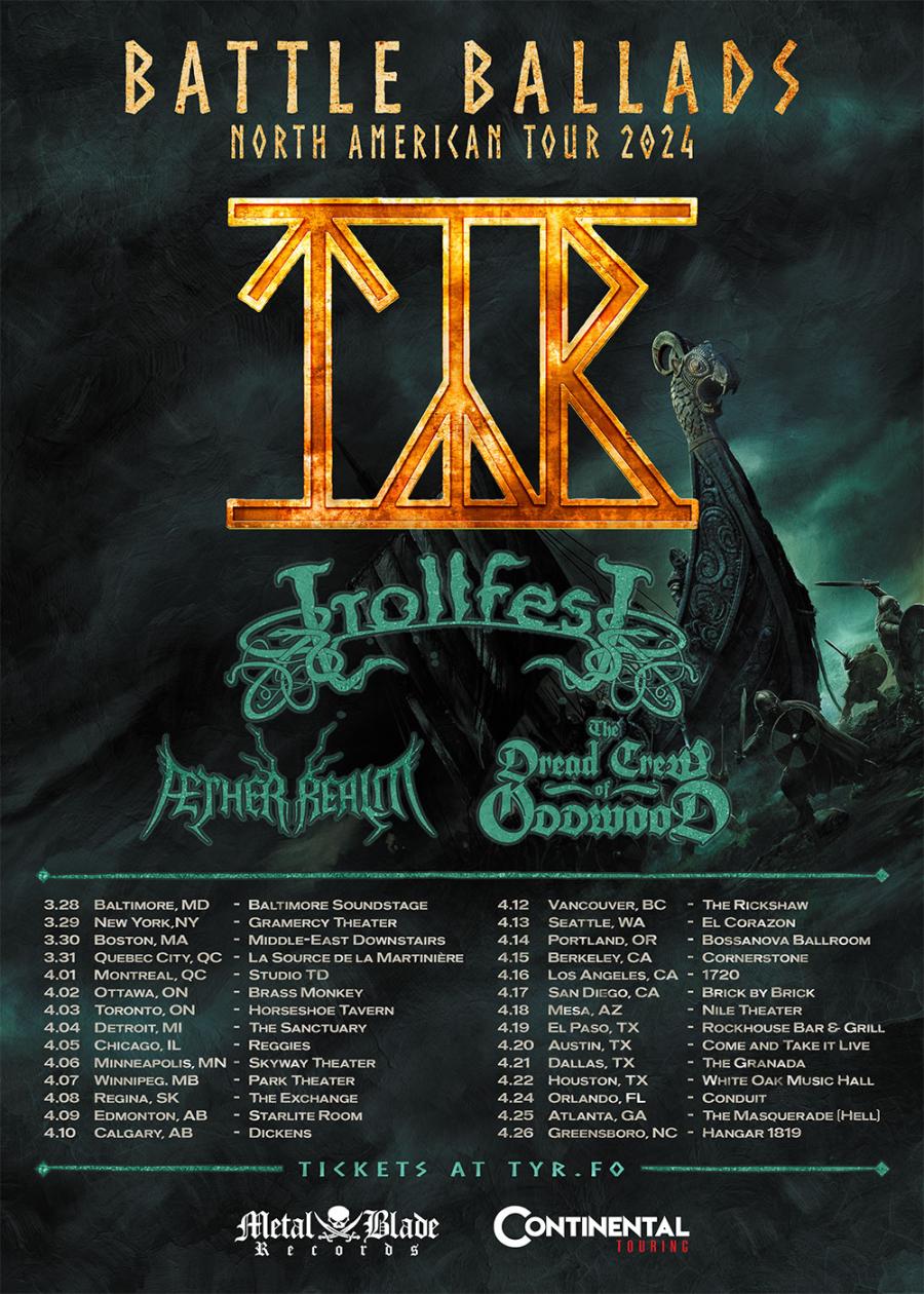 Tyr - Battle Ballads Tour 2024 - 21/04/2024 - Dallas - Granada Theater ...